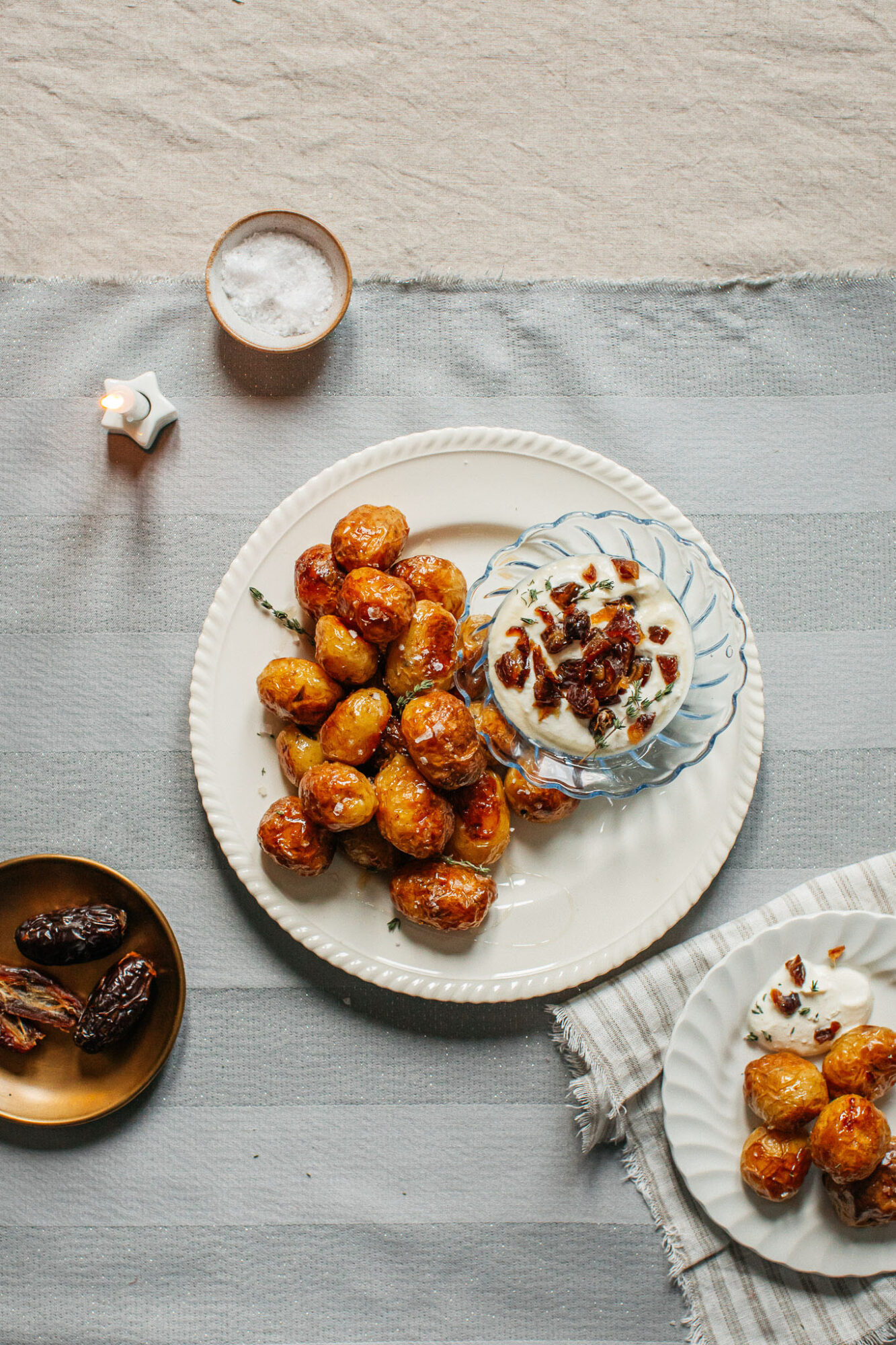 Honey Potatoes with a Date & Truffle Ricotta Dip • Northern Life